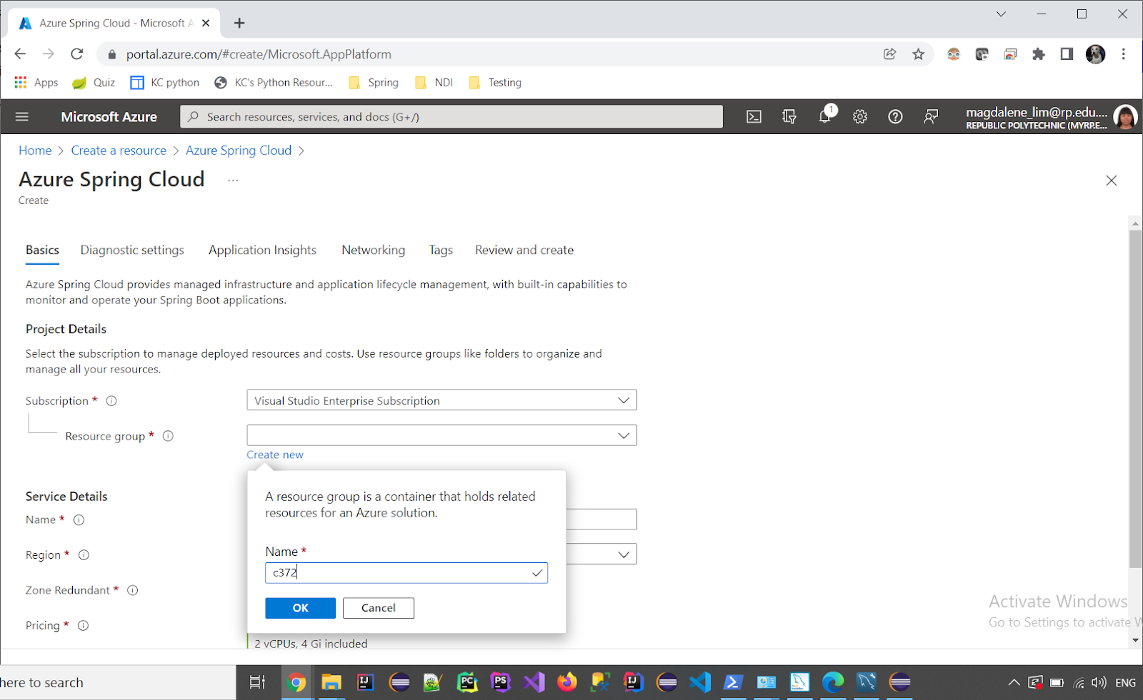 Deploying a Spring application to Azure Cloud